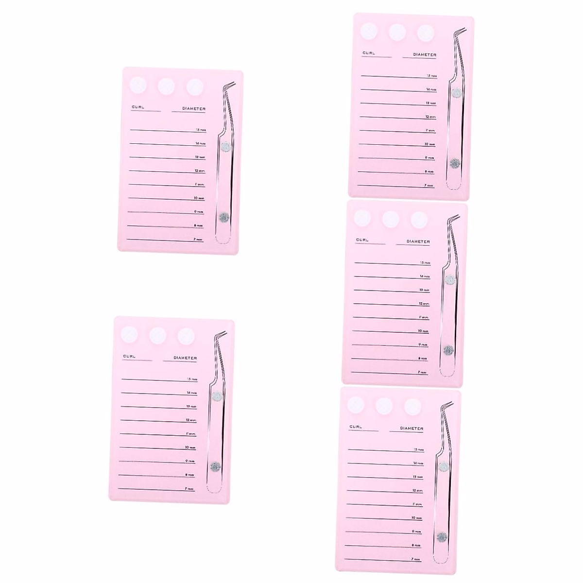 FRCOLOR 5pcs Magnetic Eyelash Board False Eyelashes Fake Eyelashes Tools Makeup Supplies Eyelash Display Pallet Eyelash Grafting Supplies Eyelash Supplies Eyelash Curler Acrylic With Scale