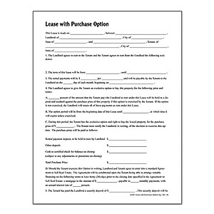 Adams Lease with Purchase Option Forms, Includes Downloadable, Fillable Digital Forms, White (LF237)