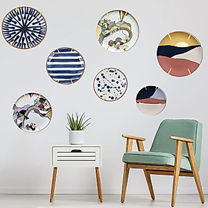 20 Pieces 20 Pieces Plate Hangers 4/5, 6, 8, 10 Inches Invisible Wall Plate Hangers Stainless Decorative Wire Plate Hangers with 20 Pieces Hangers Hook with Nails for Antique Plates and Art (Gold)