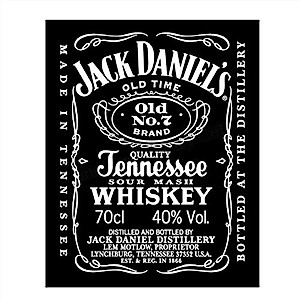 Jack Daniels Whiskey Label- Wall Art Sign- 8 x 10"- Genuine Replica Print-Ready to Frame. Home Décor- Dining Décor. A Must For Tennessee Bourbon Whiskey Fans. Perfect Addition To Man Cave- Dorm-Bar.