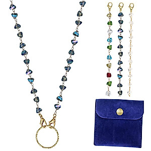 3Pcs Cute Stone Eye Glasses Chain Holders Around Neck for Women's Eyeglass Chains for Women Stylish Tortoise Eyeglasses Chain for Glasses 14k Gold Sunglasses Chain Glasses Necklace Strap for Women