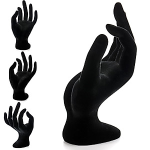 Mezchi 4 Pack Hand Ring Holder, Polyresin Mannequin Hand, Ok Gesture Ring Display Stand, Hand Form Jewelry Organizer for Ring Bangle Bracelet Hand Chain, Finger Ring Display, Photo Props