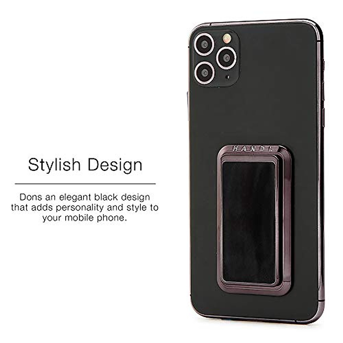 HANDL New York HANDLstick Black Suede Grip and Stand for Smartphone