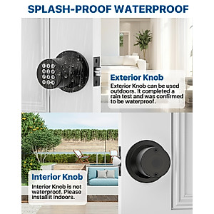 Keypad Door Lock with Handle, Keyless Entry Door Lock, Door Knob with Keypad, Door Lock for Bedroom, Door Knob with Lock for Front Door Garage Home Apartment, Oil Rubbed Bronze