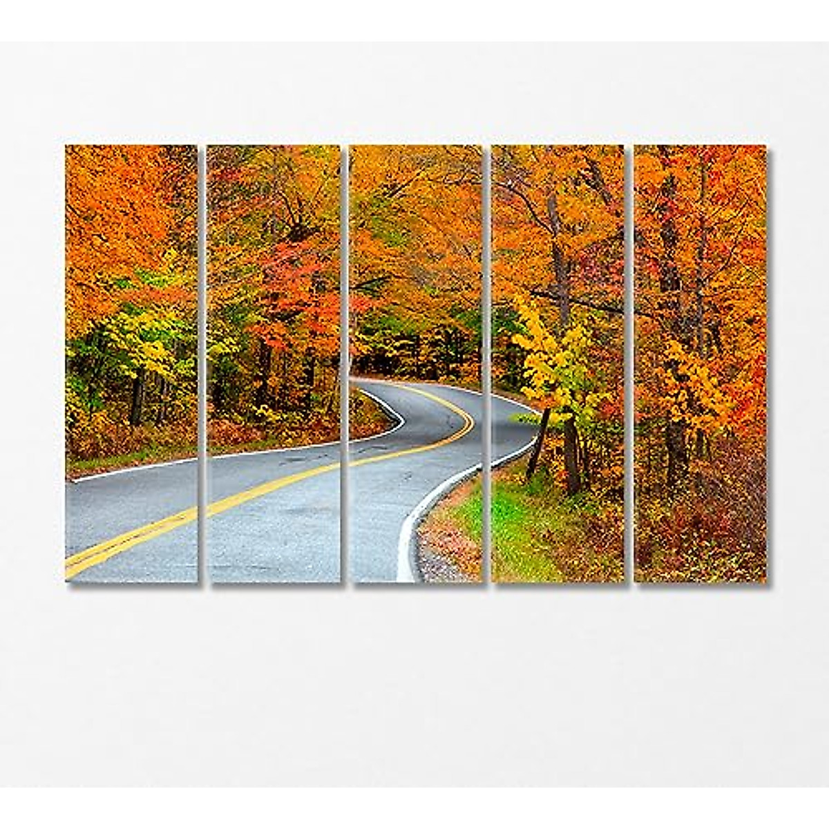 Road to Vermouth USA Autumn Landscape Canvas Print 5 Panels / 36x24 inches