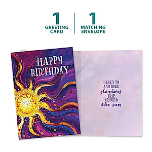 Tree-Free Greetings - Birthday Cards - Artful Designs - 1 Card + Matching Envelopes - Made in USA - 100% Recycled Paper - 5"x7" - Another Glorious Trip (GO65256)