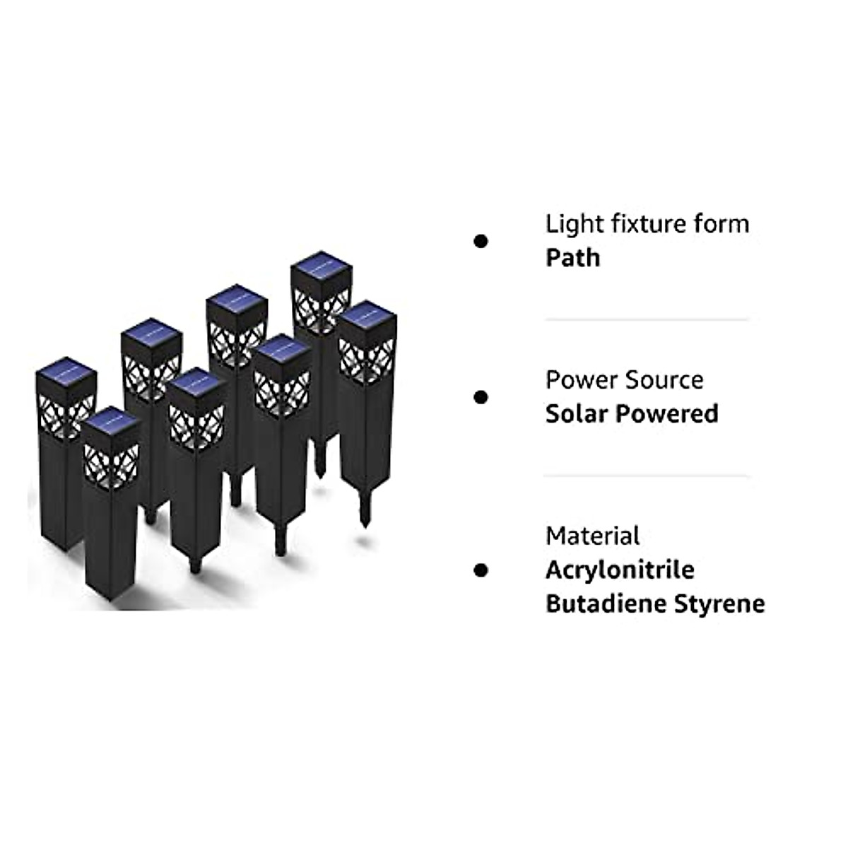 Home Zone Security 8 Pack Solar Outdoor Pathway LED Lights, Charging by Sunlight, Sensor Trigger Light at Night, No Wiring Require, Mount Anywhere for Walkway Yard Backyard Lawn Landscape Decorative