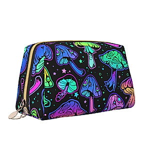 MZERSE Vintage Makeup/Travel/Cosmetic Portable Bag with Zipper, Lightweight Toiletry Bag Case Pouch Compatible With Goth Gothic Hippie Trippy Magic Mushroom, Luxury Cash Pencil Bag Gift