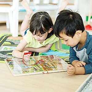 Melissa & Doug PAW Patrol Wooden 4-in-1 Magnetic Wand Maze Board - FSC Certified