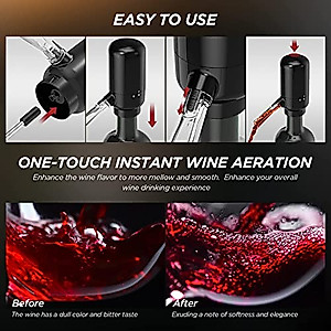 Forias Electric Wine Opener, Automatic Wine Bottle Opener Set with Rechargeable Wine Opener,Electric Wine Aerator Pourer,Vacuum Wine Stopper and Foil Cutter 4-in-1 Wine Gift Set