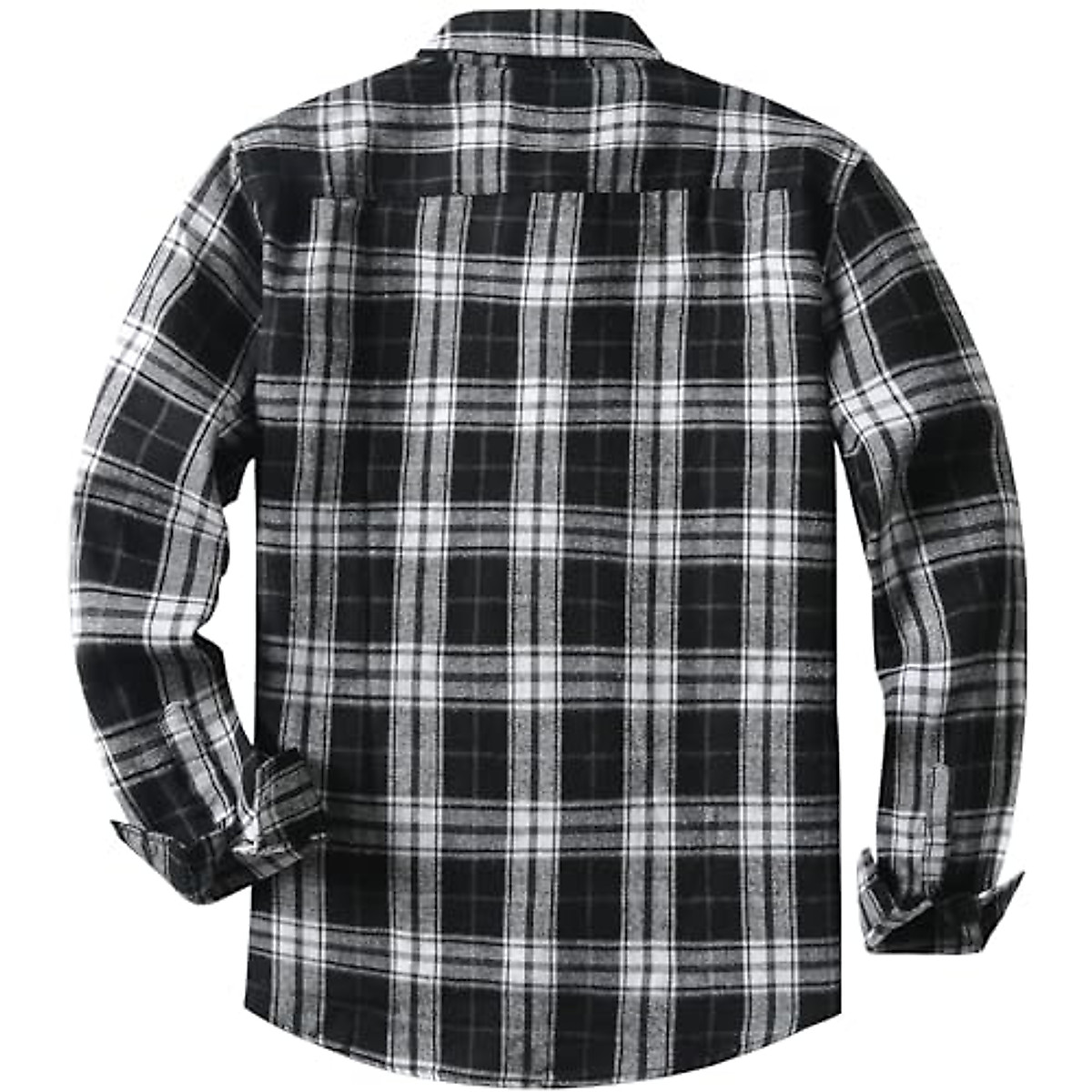 JMIERR Mens Flannel Shirt Fall Fashion 2024 Long Sleeve Casual Button Down Cotton Plaid Dress Shirts, US 40(M), Black