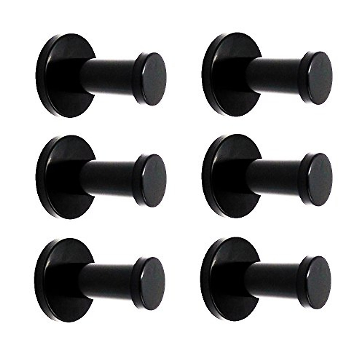 NELXULAS Classic Black Stainless Steel Single Super Heavy Duty Wall Mount Hook, Bath Towel Hooks, Coat Hanger (2", 6 PCS)