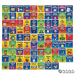 Fun Express Classroom Calendar Bulletin Board - Stay Organized All Year with 400-Piece Classroom Calendar Days of The Year - Kickstart Learning, Teacher's Essential, Make Every Day Special