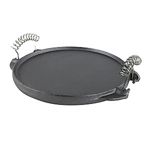 Lot45 Cast Iron Grill Pan, 10in - Cast Iron Grill Pans for Stove Tops, Grilling Cookware Dual-Sided Griddle for Camping