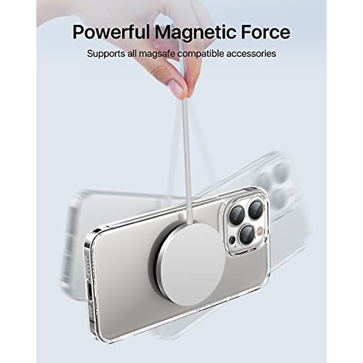 andobil MagStick Magnetic Ring, [Auto-Aligning, Easy-Install] Wireless Charging Adapter, Magnet Sticker Compatible with MagSafe/iPhone 14/13/ 12/11/ X, S22/ S21 etc, Mag Safe Accessories, 2 Pack