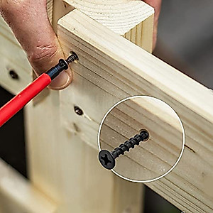 XOOL 200PCS Drywall Screws #7 Coarse Thread Sharp Point Self Tapping Screws Assortment Kit Black, Carbon Steel Wood Screws for Drywall Sheetrock, Wood, Furniture Cabinet