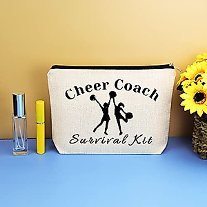 Cheer Coach Gift Cheerleading Coach Gift Makeup Bag for Women Cheer Mom Gift Cosmetics Bag Cheer Coach Appreciation Gift Thank You Gift Birthday Gift for Cheer Coach Cheer Leader Travel Makeup Pouch