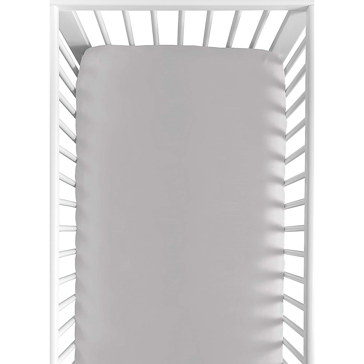 Solid Grey Baby or Toddler Fitted Crib Sheet for Celestial Collection by Sweet Jojo Designs