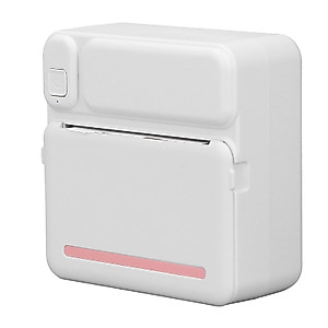 Pocket Printer Machine, Mini Printer Machine Rechargeable for Journal (White)