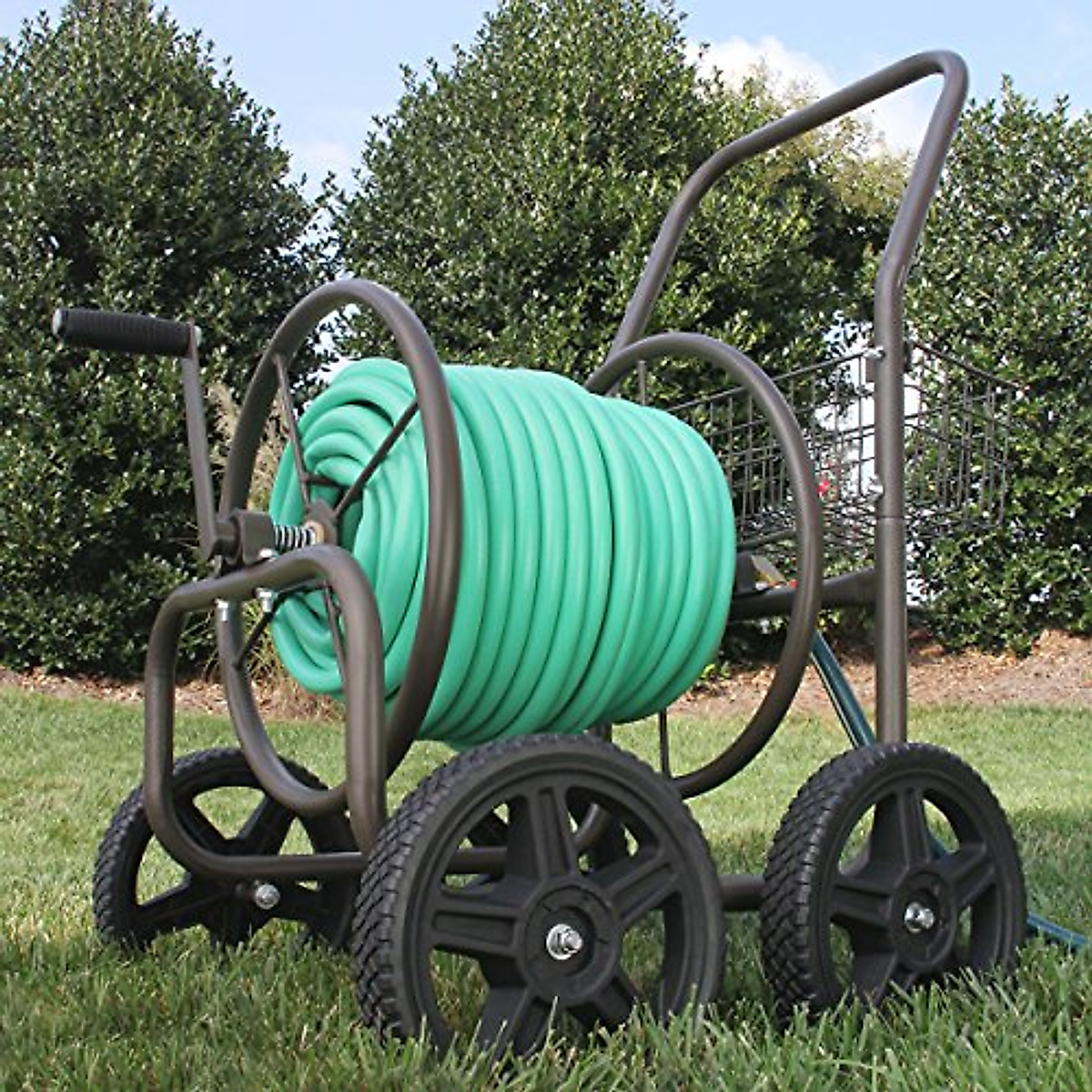 Liberty Garden Products Garden 871-S Residential Grade 4-Wheel Garden Hose Reel Cart, Holds 250-Feet of 5/8-Inch Hose - Bronze