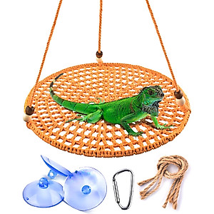 KATUMO Reptile Hammock, Bearded Dragon Hammock Reptile Swing Bed Reptile Lounger Terrarium Hanging Hammock for Bearded Dragon Lizard Snake Gecko Chameleon Parrot Hamster Small Pets