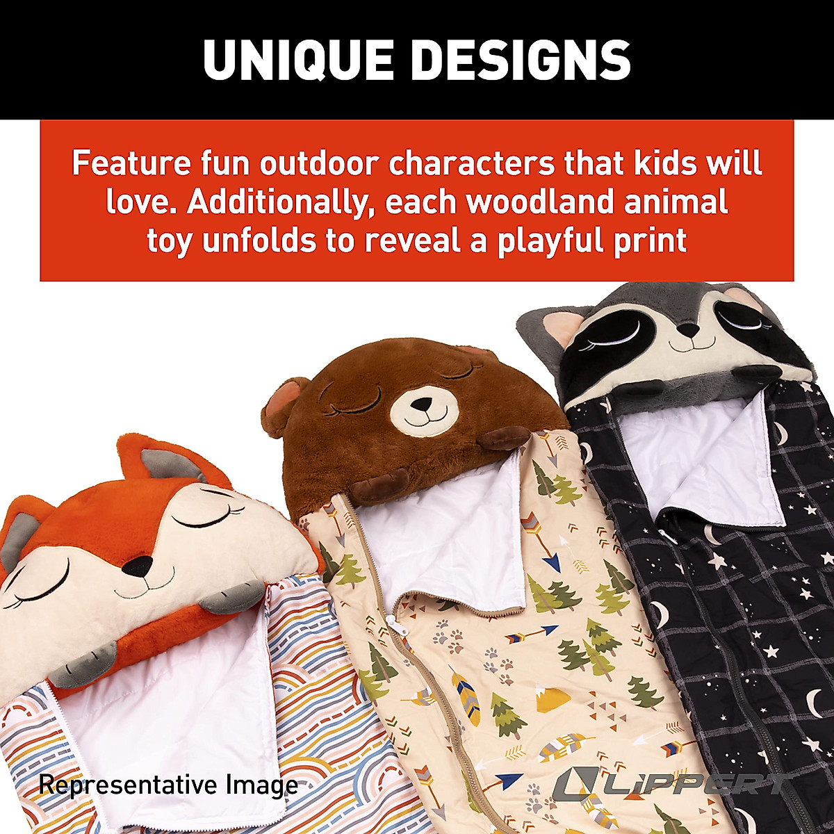 Lippert 2022107839 Thomas Payne Nap Sack Kids Sleeping Bag - Bear