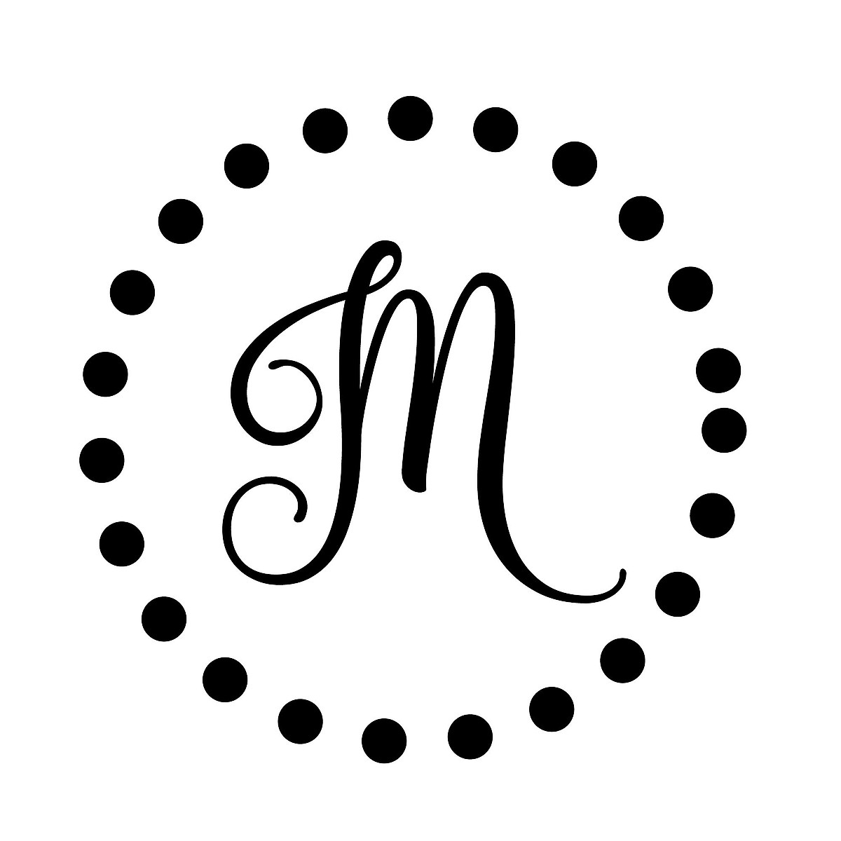 Monogram Halloween Vinyl Decal | Personalized Pumpkin Decor | Customized Letter with Circle of Dots Halloween Home Decor, Thanksgiving, or Fall Harvest Decorations| Decal Only | CustomVinylDecor