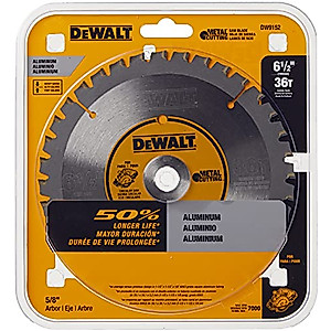 DEWALT Circular Saw Blade, 6 1/2 Inch, 36 Tooth, Aluminum Cutting (DW9152)