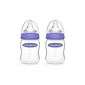 Lansinoh Momma Breastmilk Feeding Bottle with NaturalWave Slow Flow Nipple, 5 Ounces (Pack of 2)