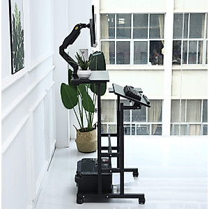 UNICOO Portable Standing Desk on Wheels, Height Adjustable Mobile Standing Desk, Versatile Standing Portable Desk for Home Office, Rolling Sit-Stand Workstation, Stand-up Desk, Ergonomic Design