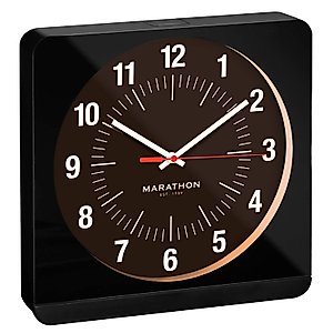 MARATHON Studio Edition Jumbo 12 Inch Analog Wall Clock with Auto Night-Light
