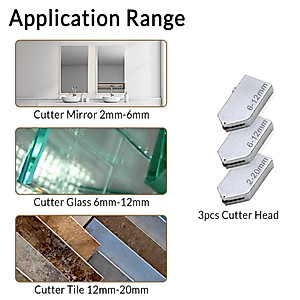 youkzuan Glass Cutter 2mm-20mm, Professional Carbide Tungsten Glass Cutters Tools, Brass Oil Fed Pencil Style Glass Cutting Tool for Tiles, Mosaic, Mirror