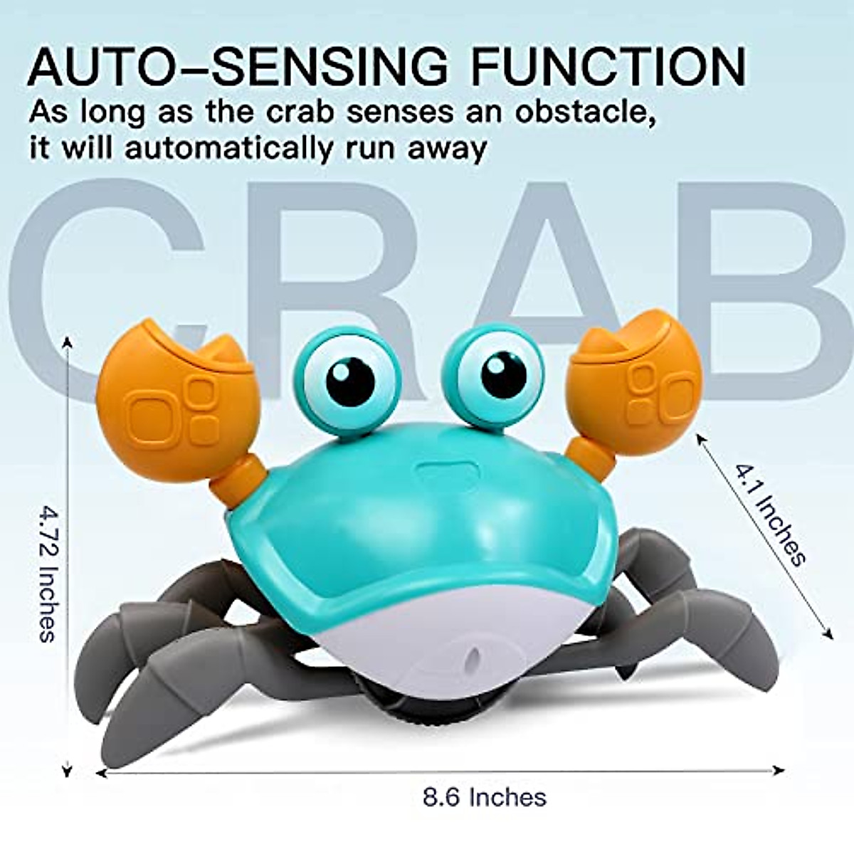 XONTEUS Crawling Crab Toy for 1-Year-Olds, Interactive Sensing with Music & Lights, Perfect Gift for Toddlers