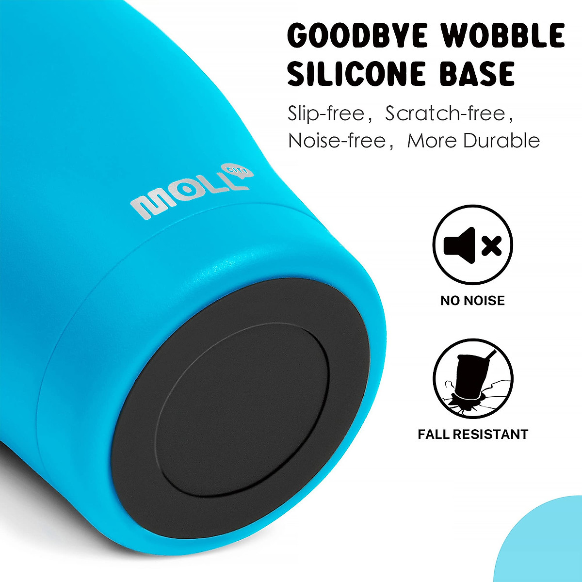 Mollcity Kids Cup with Straws and Lids- 9 oz Stainless Steel Double Wall Insulated Tumbler for Kids Spill Proof Smoothie Cup, BPA Free(Sky Blue)