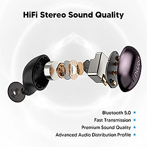 pamu Wireless Earbuds Bluetooth Headphones with Charging Case, ENC Noise Canceling in-Ear Sports Earphones w/Twin&Mono Mode, Hi-Fi Stereo Sound, Touch Control/IPX4 Waterproof/21 Hrs Playback, Grey