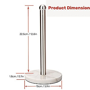 Heavy Weighted Paper Towel Holder, Easy One-Handed Design for Kitchen Stand Paper Towel Dispenser, Sturdy Base for Standard Paper Towel Rolls and Mega Paper Towel Roll (Silver Brushed)