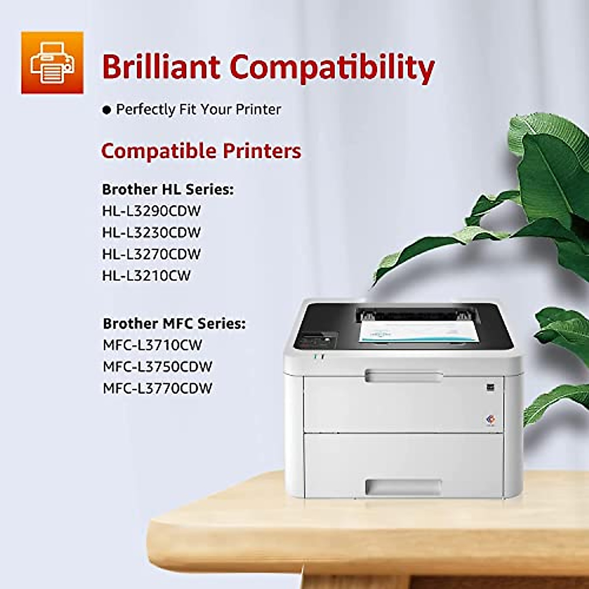 TN-227BK/C/M/Y High Yield Toner Cartridge 4 Pack Compatible Toner Cartridge Replacement for Brother TN227 TN227BK TN-227 TN223 TN223BK for HL-L3290CDW MFC-L3710CW MFC-L3770CDW MFC-L3750CDW HL-L3230CDW