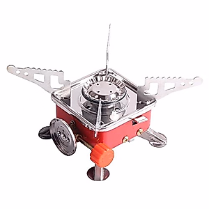 Portable Camping Stove Burner, Outdoor Strong Firepower Camping Gas Stove Folding Lightweight Stove for Outdoor Hiking Cooking