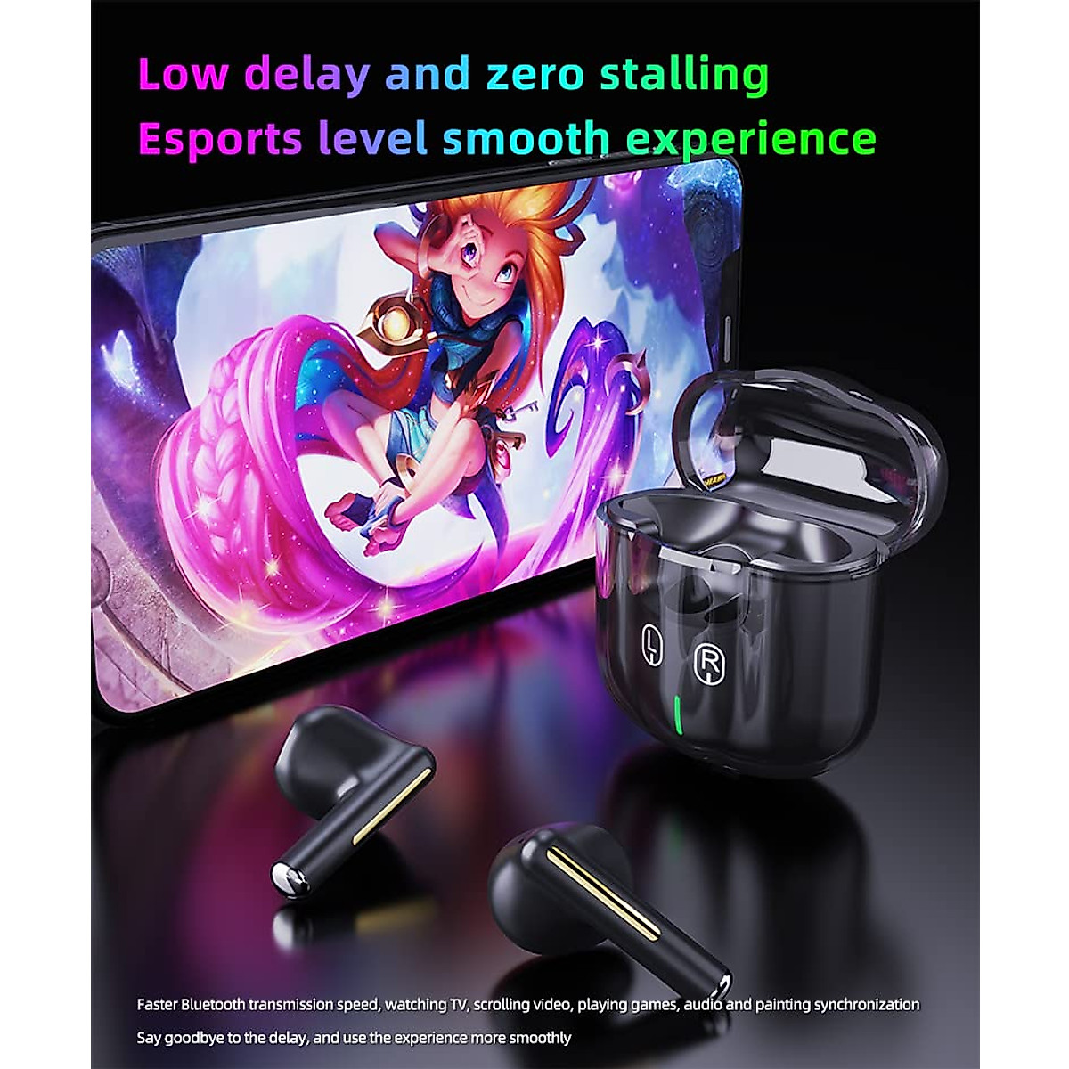 LmtLessDeals True Wireless Bluetooth Earbuds Smart Touch BT 5.3 (Green)