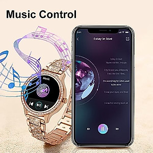 soinfo Smart Watch for Women with Answer/Make Call, Bluetooth Smartwatch for Android iOS Phones Blood Pressure Watch Sport Fitness Watch Waterproof Activity Tracker with Heart Rate Sleep Monito