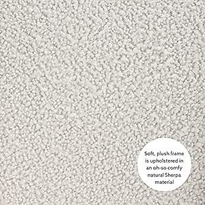 Linon Cream Sherpa Upholstered Swivel Chrome Base Clayton Office Chair