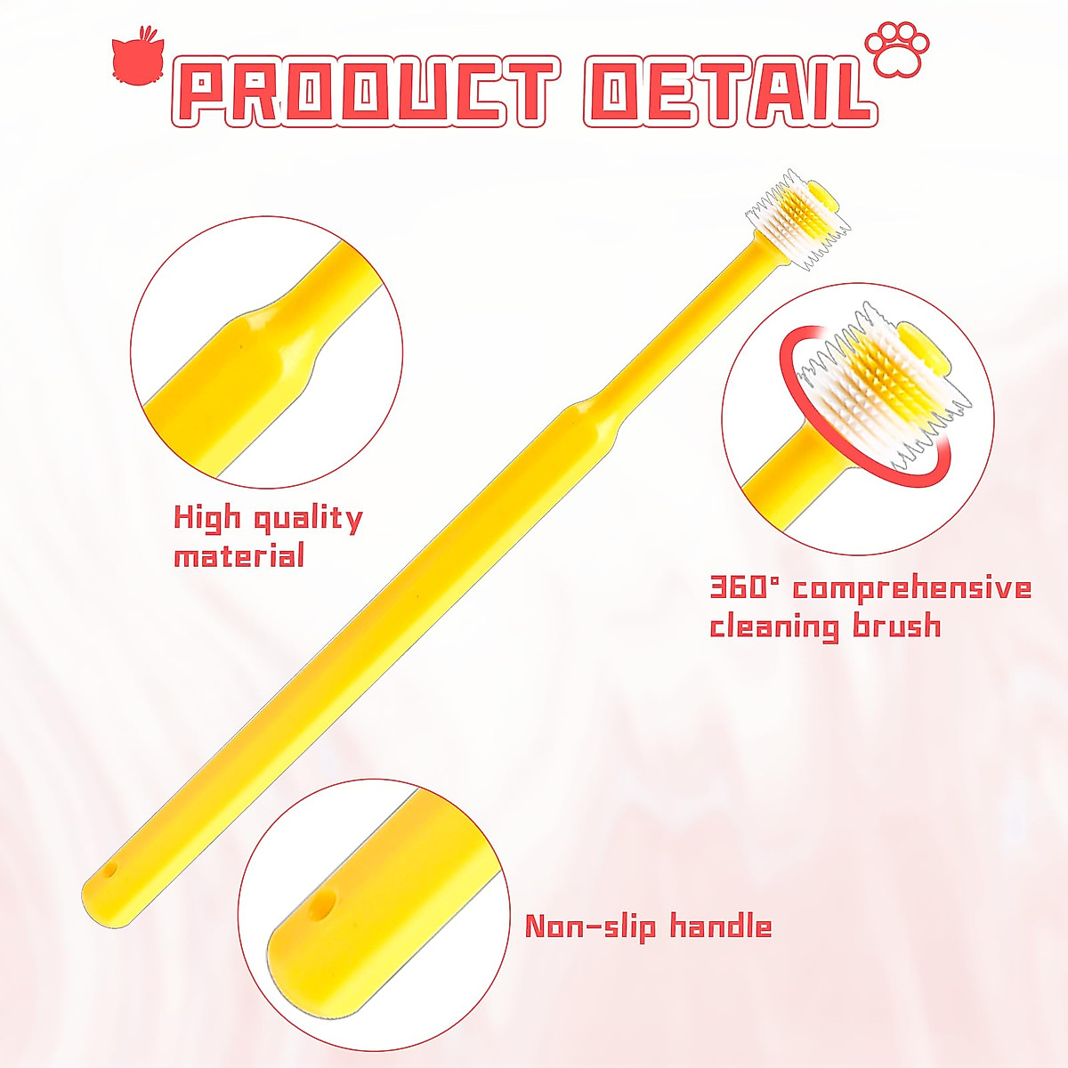 Mozeat Lens Small Cat & Dog Toothbrush, 2 Pack 360 Degree Soft Silicone Pet Toothbrush Cat Dental Care Dog Oral Hygiene Deep Clean Pet Teeth Cleaning Kit (Small Size, Orange/Purple)