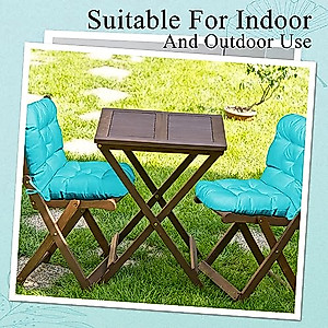Back Chair Cushion Outdoor Indoor Tufted Seat/Back Chair Cushion Patio Seating Cushions Waterproof Rocking Chair Pads Weather Resistant Patio Chair Cushions for Outdoor(Lake Blue, 6 Pcs)