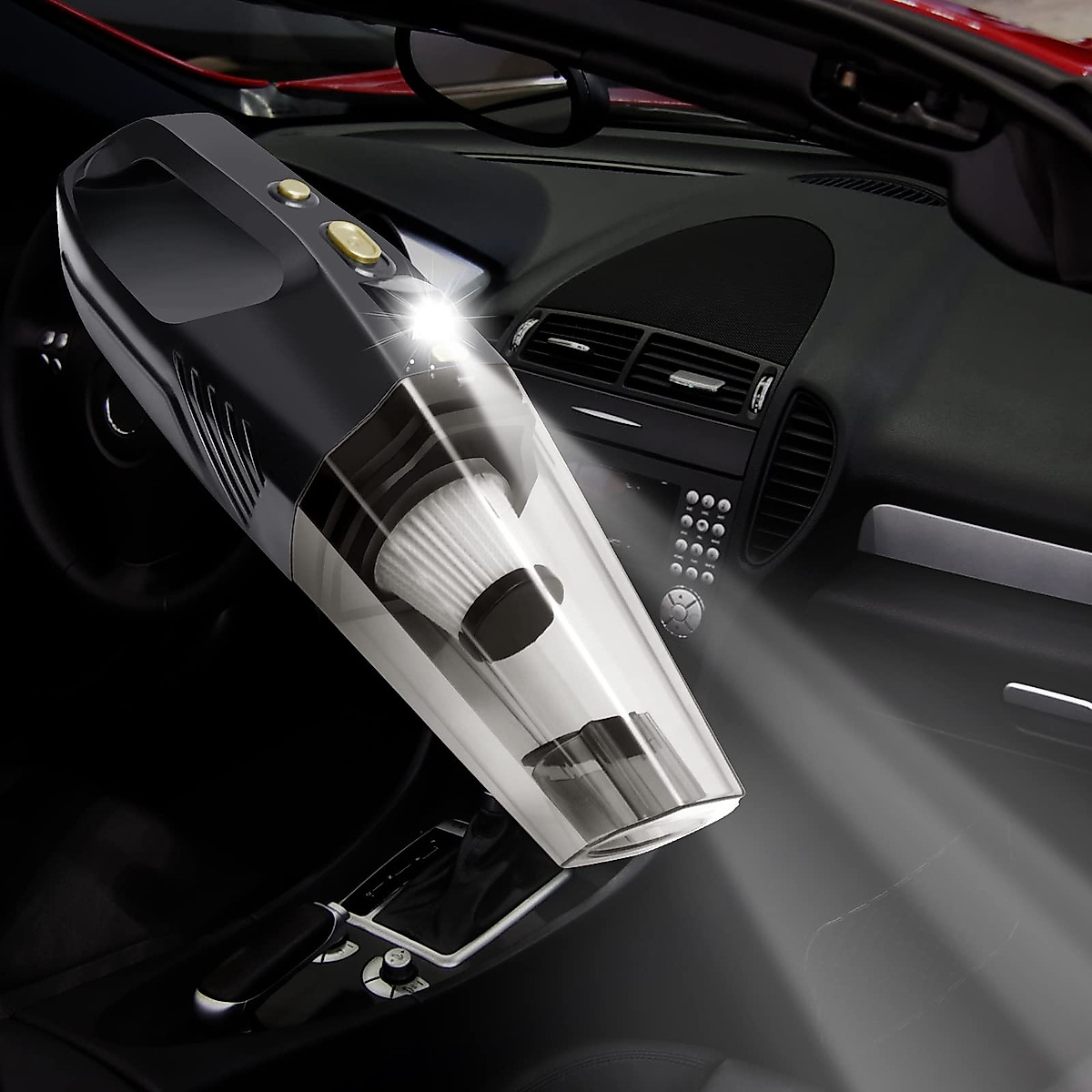 FARYODI Handheld Vacuum Cordless, 2022 8000Pa Powerful Hand Vacuum Cordless Rechargeable with LED Lighting, 2-3h Quick Charging, Wet & Dry Use, Portable Vacuum Cleaner for Pet Hair, Home, Car, Office