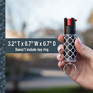 SABRE RED Pepper Spray Keychain for Women, Mini Case with Cute Design, Reinforced Twist Lock Prevents Accidents, Same Maximum Strength Formula Used by Police, 10-Foot (3m) Range with 25 Bursts