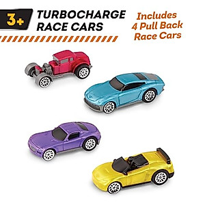 Driven by Battat – Turbocharge Pullback Vehicles – Toy Set with 4 Cars – Race Car Toys and Playsets for Kids – Toy Pull-Back Cars – 3 Years + – Turbocharge - Stock Cars (4 Pack)