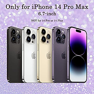 Tksafy Compatible iPhone 14 Pro Max Case, Clear Glitter Cute Laser Holographic Love Heart Pattern for Women Girls, Anti-Yellow Hard PC Protective Phone Case for iPhone 14 Pro Max 2022, Rainbow Heart