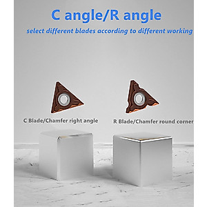 2 in 1 Mini Pneumatic Chamfering Machine,Air Chamfer Tool for Chamfering Metal Round Corner,45 degree Arc Corner Beveling Trimming Deburring Machine (Blue)