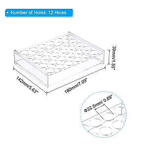 PATIKIL 30 Holes Test Tube Rack, 22.5mm Round Hole Acrylic Test Tube Holder Stand Suitable for 2ml, 3ml Test Tube for Laboratory Centrifugal Tube Scientific Experiments, Clear