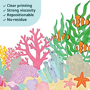 DECOWALL BA-2014s Under The Sea Turtle Wall Stickers Decals Ocean Fish for Bathroom Bedroom Nursery Living Room Home Decor Decoration Kids sea Animals Seaweed Peel and Stick Water boy Baby Shark